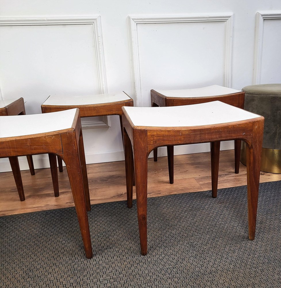 Mid-Century Modern Italian White Lacquered Curved Stool, 1970s for sale ...