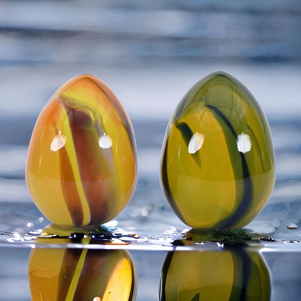 Murano Hand-Blown Colored Glass Eggs attributed to Archimede Seguso ...