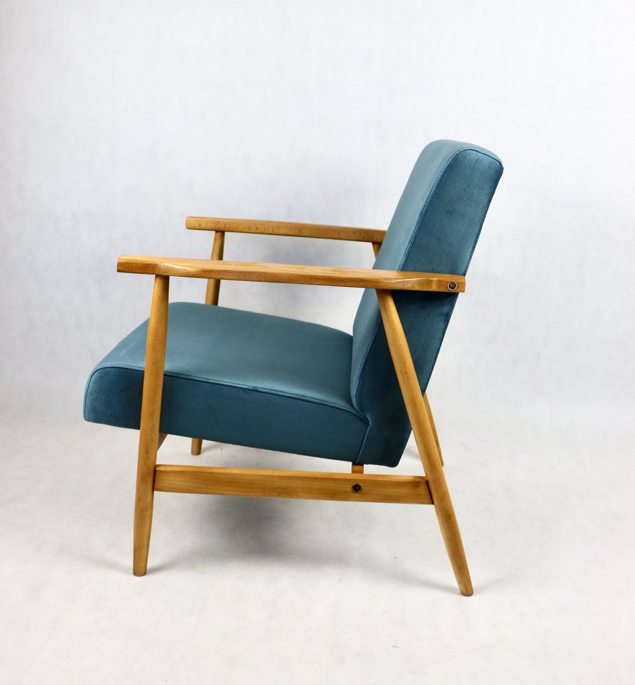 Vintage Easy Chair in Light Blue Marine, 1970s for sale at Pamono