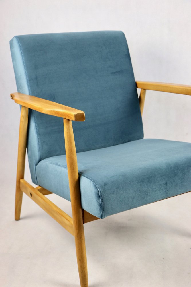 Vintage Easy Chair in Light Blue Marine, 1970s for sale at Pamono