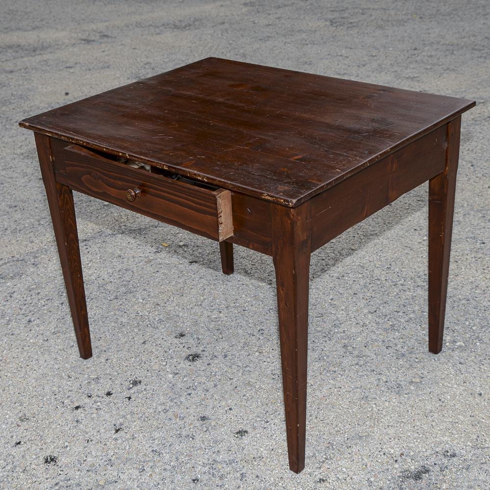 Fir Dining Table with Drawer, 1800s for sale at Pamono