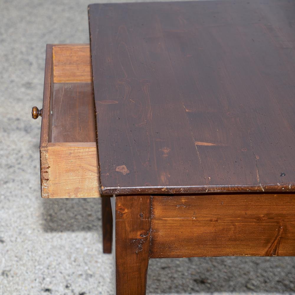 Fir Dining Table with Drawer, 1800s for sale at Pamono