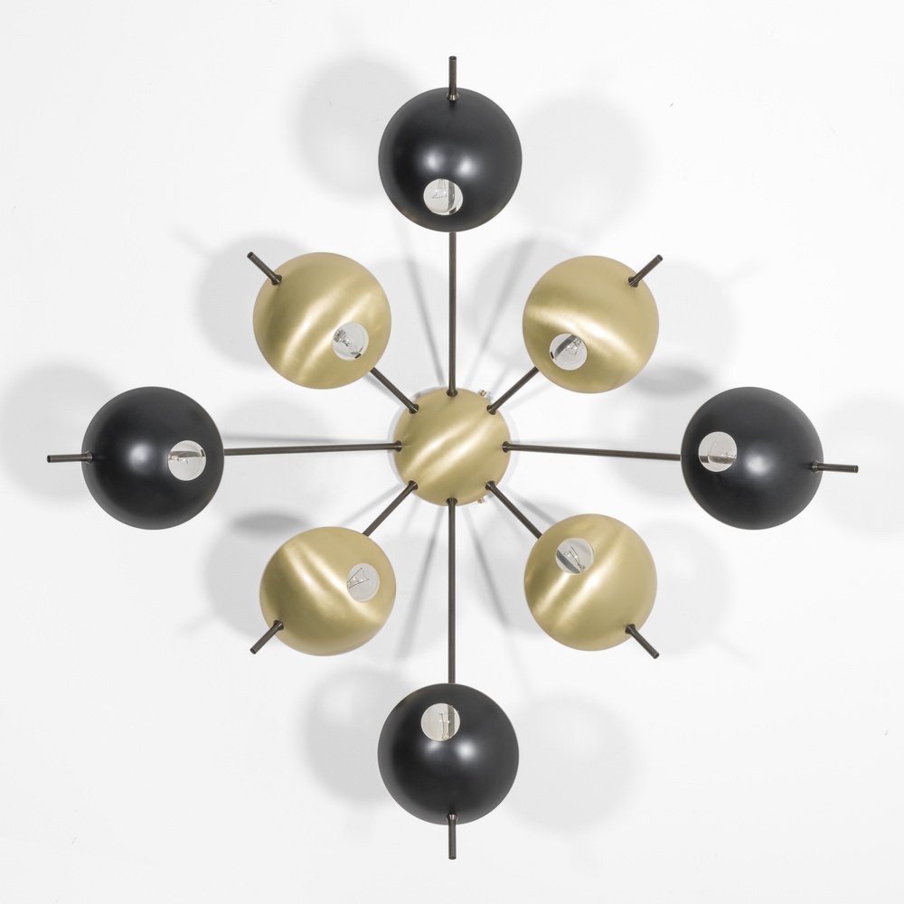 Octo I Helios Collection Black and Gold Wall and Ceiling Lamp by Design ...