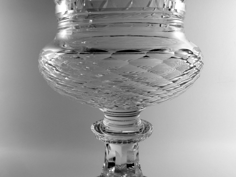 Large Florentine Renaissance Style Cut and Ground Crystal Medici Vase ...