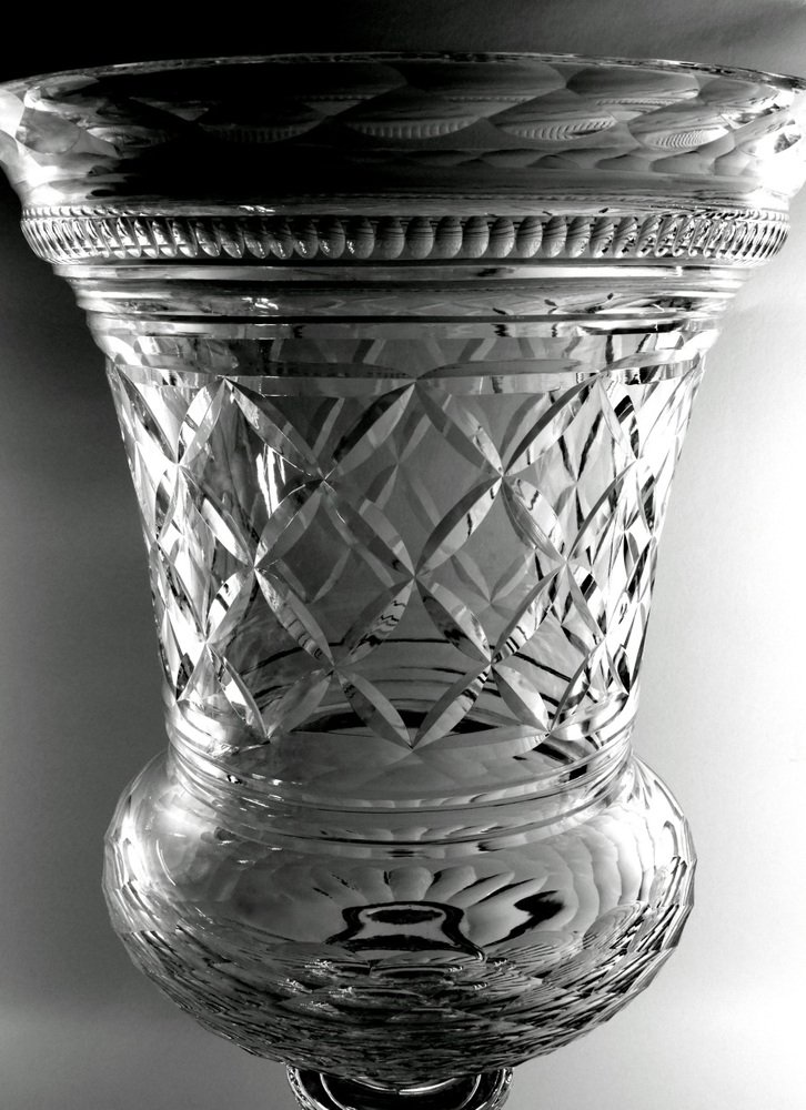 Large Florentine Renaissance Style Cut and Ground Crystal Medici Vase ...
