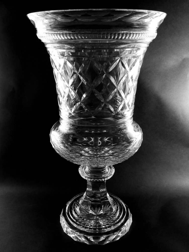 Large Florentine Renaissance Style Cut and Ground Crystal Medici Vase ...
