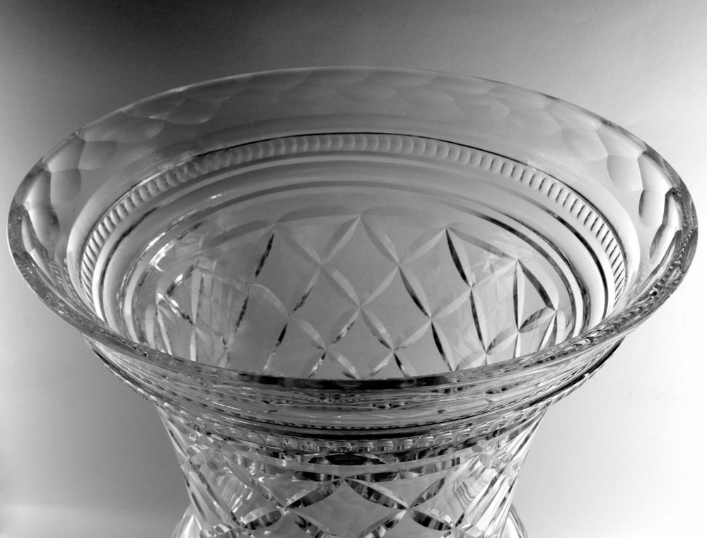 Large Florentine Renaissance Style Cut and Ground Crystal Medici Vase ...