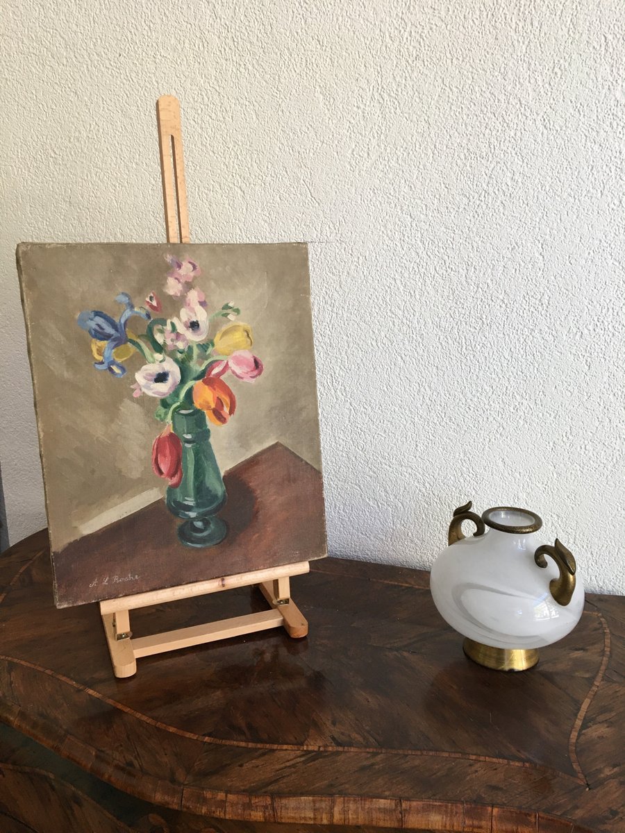 Alexis Louis Roche, Bouquet de fleurs, Oil on Canvas for sale at Pamono