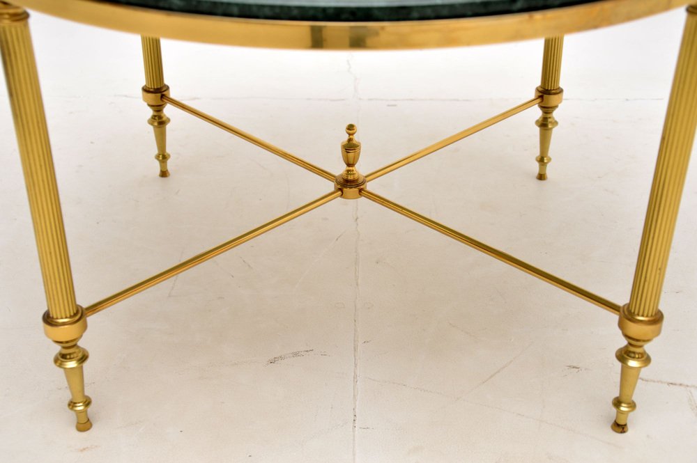 Vintage Couchtisch aus Messing & Marmor, 1960er bei Pamono kaufen