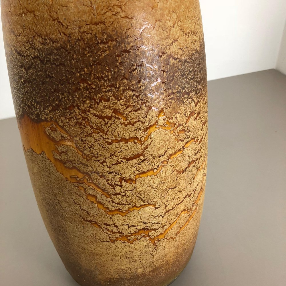 Large Pottery Fat Lava Multi-Color 284-47 Floor Vase attributed to ...