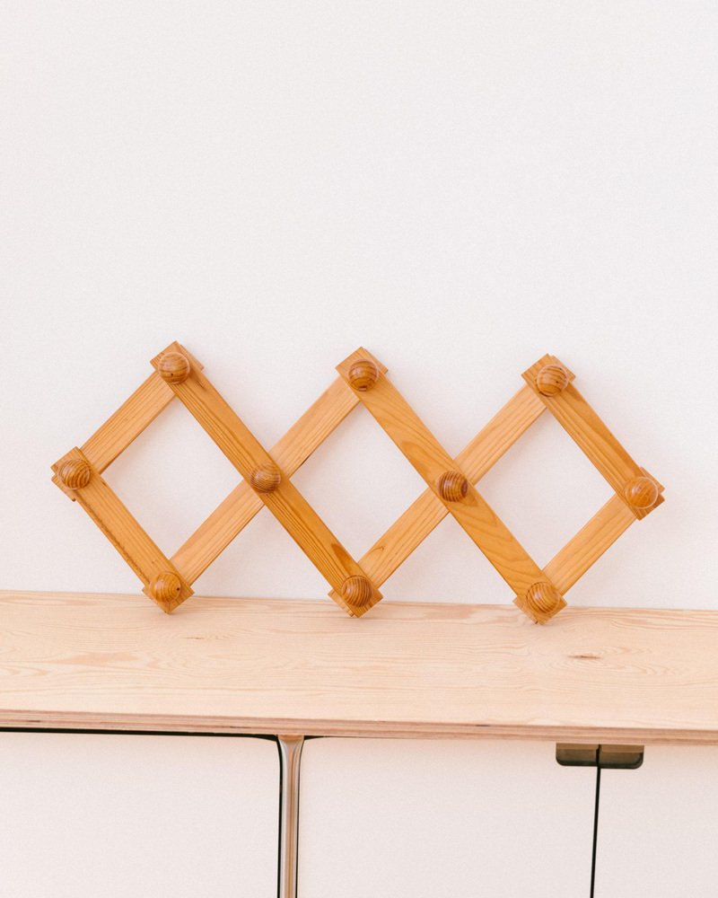 Mid-Century Wooden Coat Rack in Spruce Wood from MCM, 1960s for sale at ...