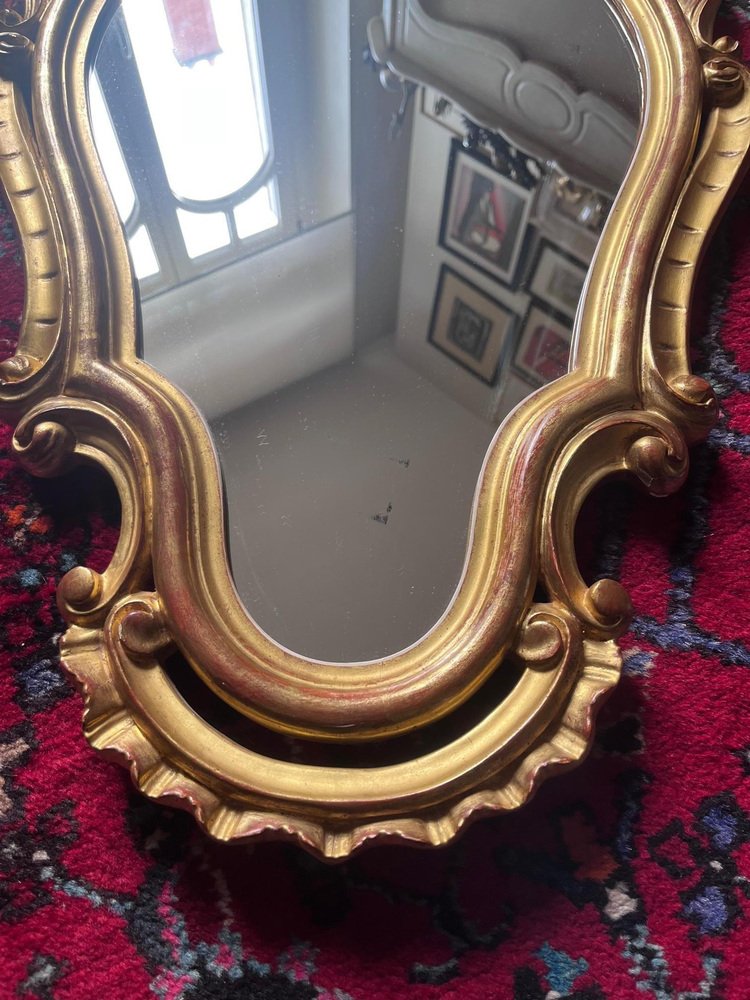 Baroque Mirror in Golden Wood for sale at Pamono