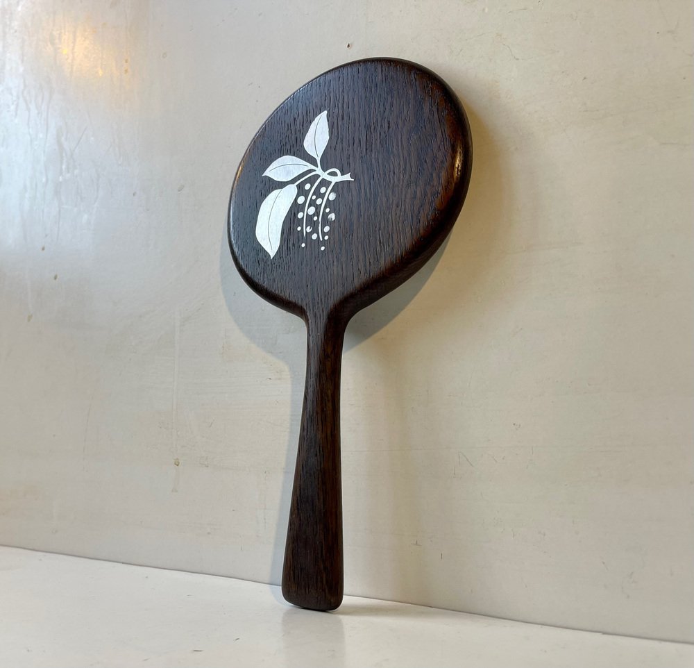 Modernist Danish Sterling Silver & Bog Oak Handheld Mirror by Axel ...