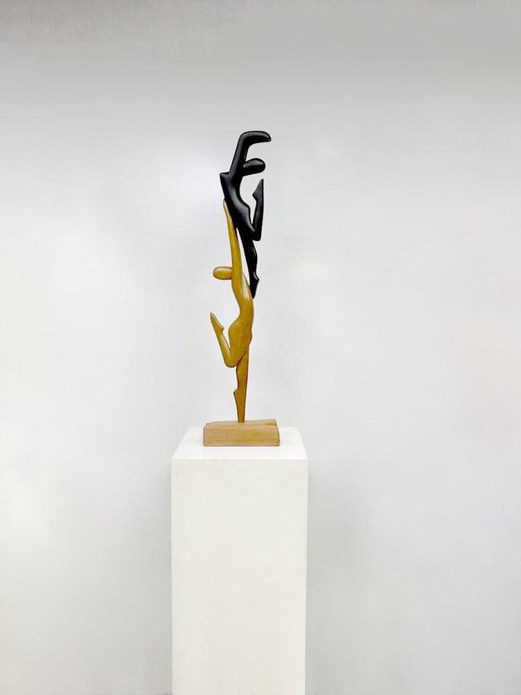 Wooden Abstract Dancing Figure, 1970s for sale at Pamono