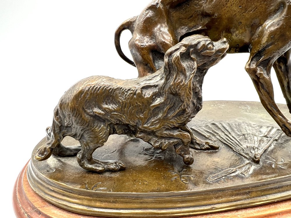Pierre Jules Mene, Bronze Greyhound and King Charles Spaniel, 1870 ...