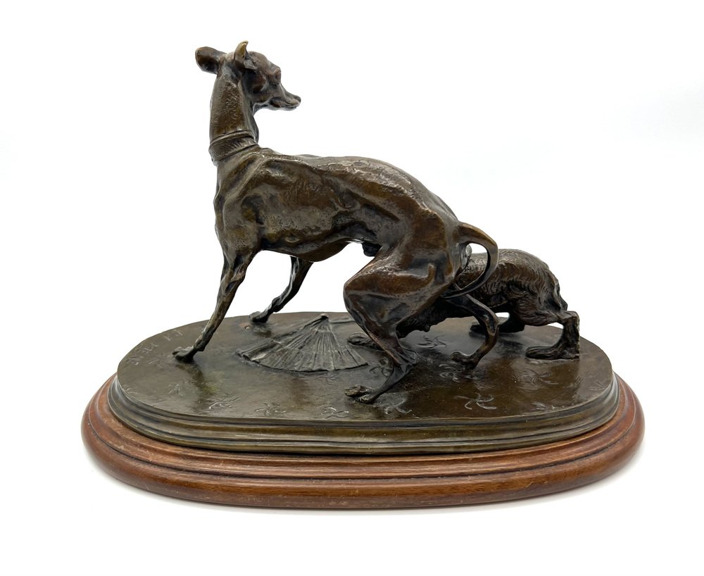 Pierre Jules Mene, Bronze Greyhound and King Charles Spaniel, 1870 ...