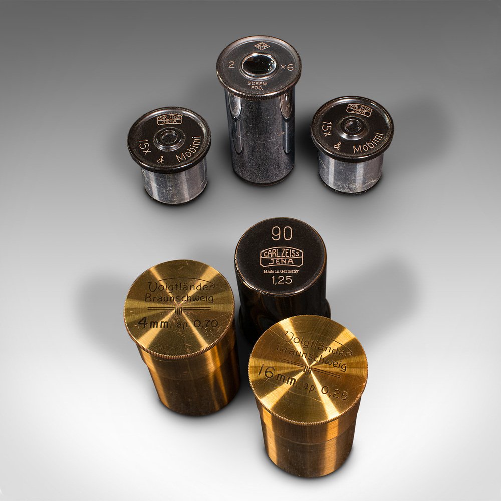 Vintage German Laboratory Microscopes by Carl Zeiss Jena, 1970s, Set of ...