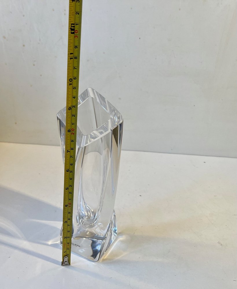 Modernist Swedish Crystal Glass Vase by Göran Wärff for Kosta Boda ...