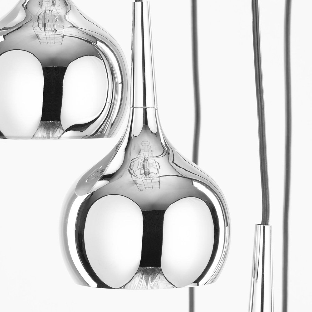 Cascade Pendant Lamp with Chrome Teardrop Shades by Hans-Agne Jakobsson ...