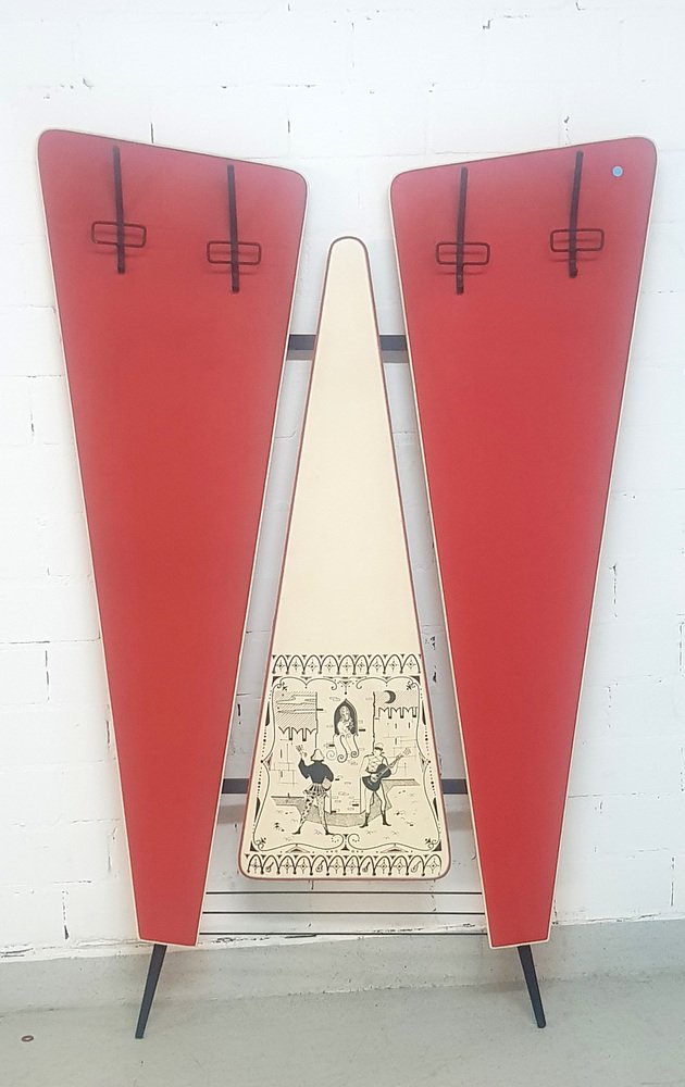 Italian Coat Rack with Romeo & Juliet Picture, 1950s for sale at Pamono