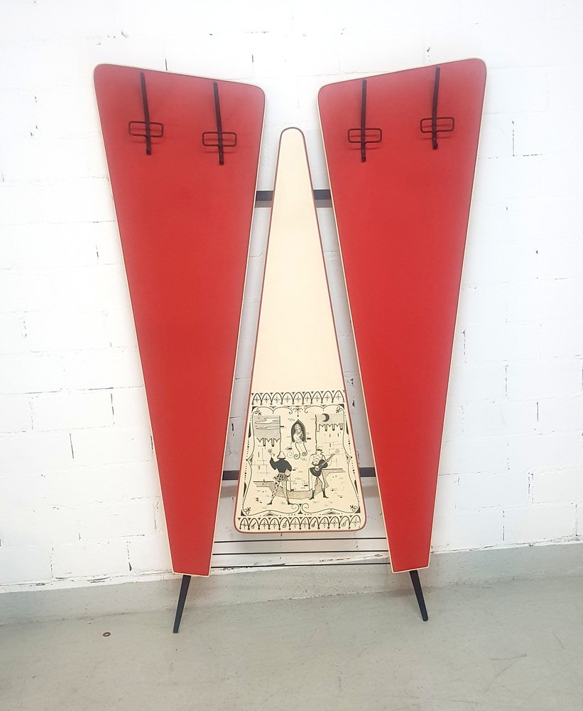 Italian Coat Rack with Romeo & Juliet Picture, 1950s for sale at Pamono