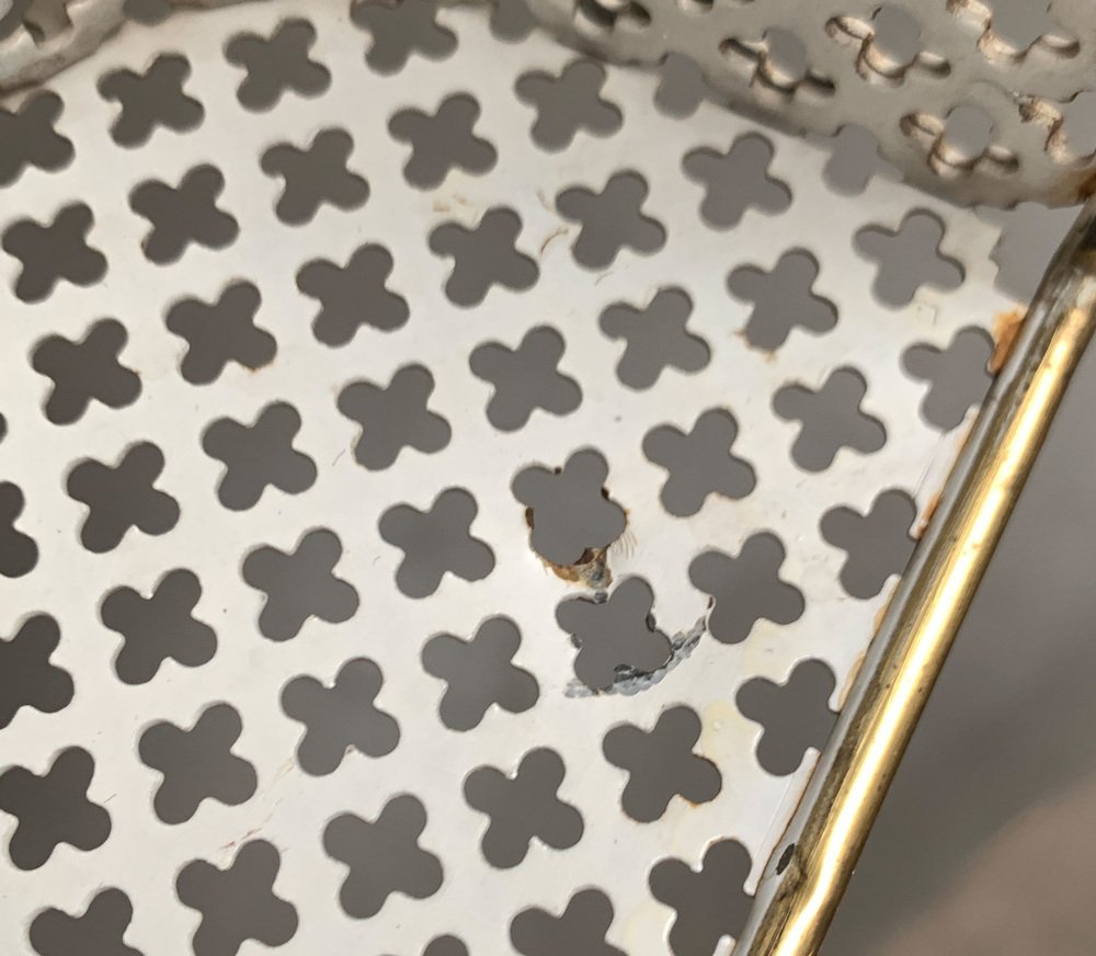 Mid-Century Perforated Metal Shelf, 1950s for sale at Pamono