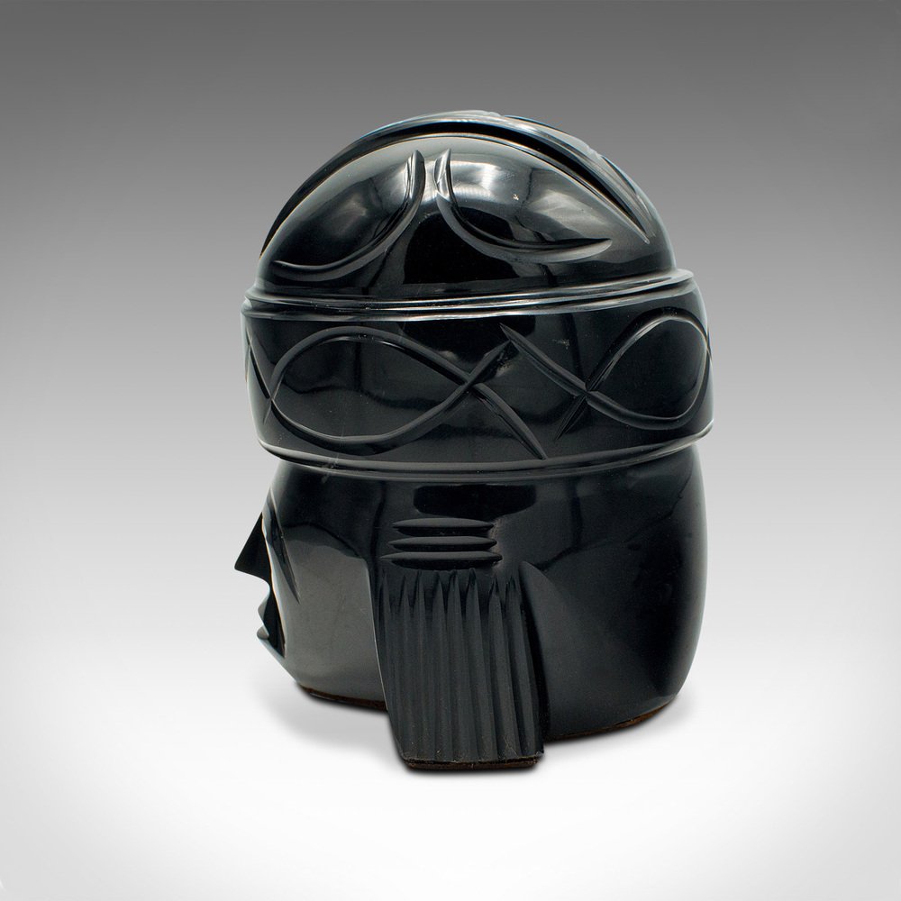Small Vintage Chinese Obsidian Warrior Bust, 1950s for sale at Pamono