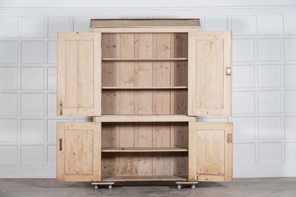 Large 19th Century English Estate Made Pine Housekeepers Cupboard ...