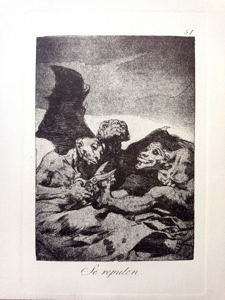 Aguafuerte, Francisco de Goya, Los Caprichos: Se Repulen, Ils se ...