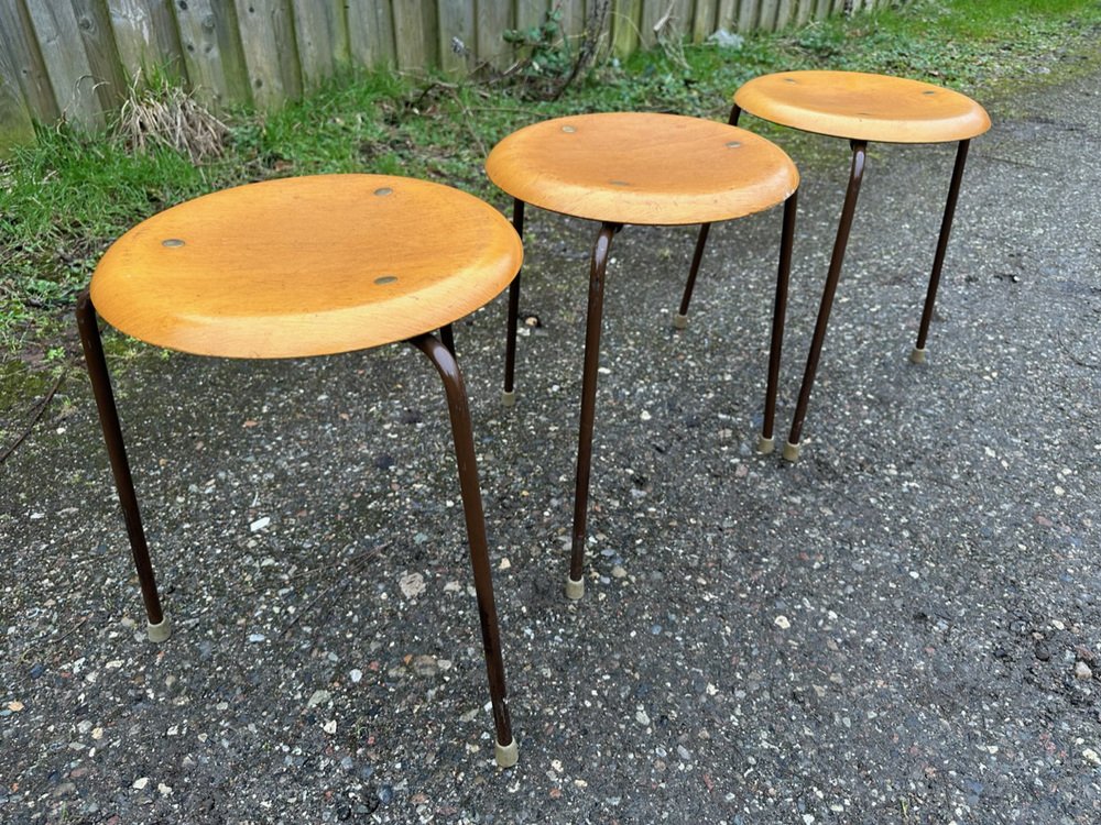 Mid-Century Danish Dot Stool by Arne Jacobsen for Fritz Hansen, 1950s ...