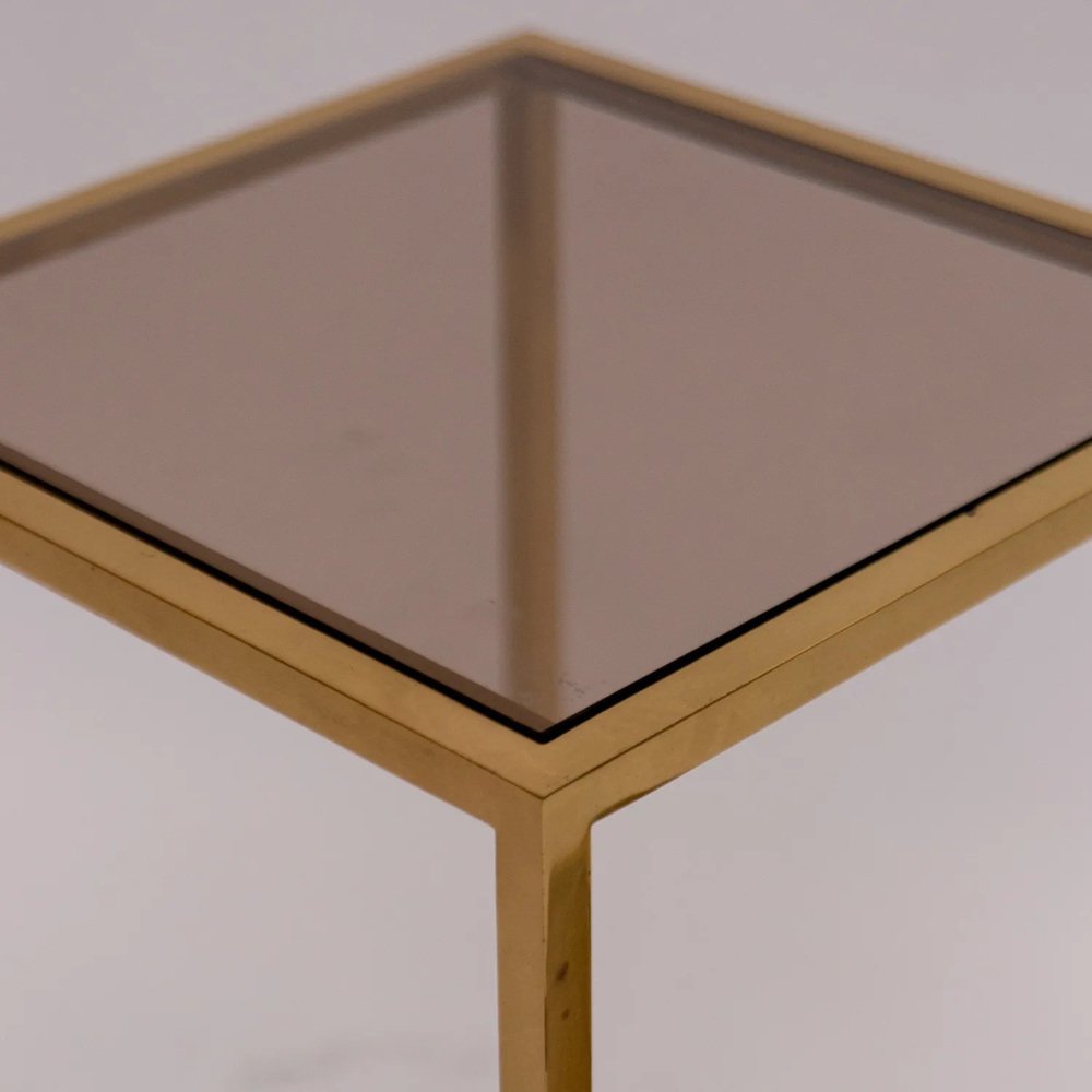 Table in Brass and Smoked Glass, 1960s for sale at Pamono