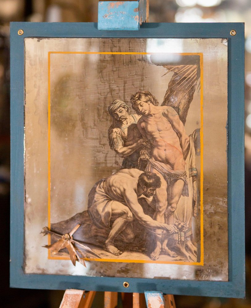San Sebastiano and the Arrows Silver Mirror from Unique Mirrors for ...