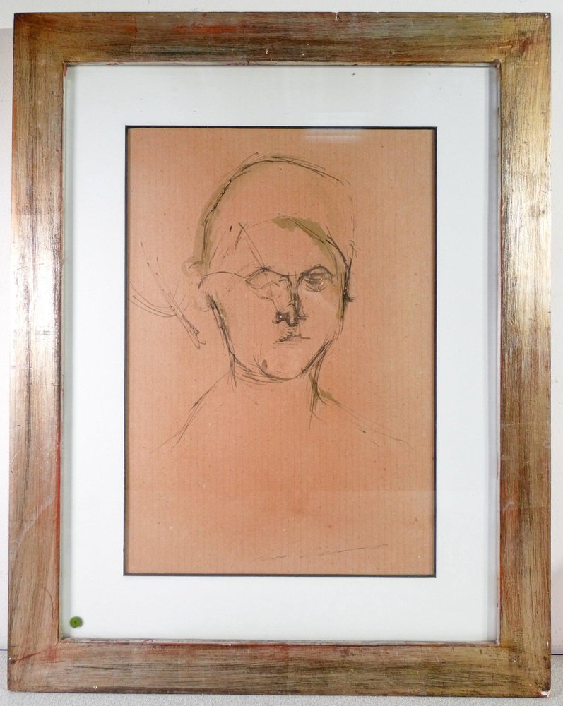 Ernesto Treccani, Portrait, Watercolor on Paper, 1980s, Framed for sale ...