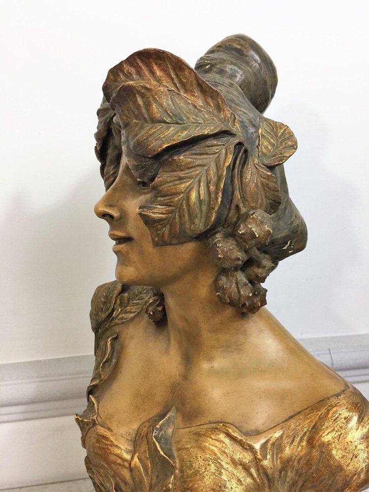 Friedrich Goldscheider, Girl with Flowers Bust, 1900, Terracotta for ...
