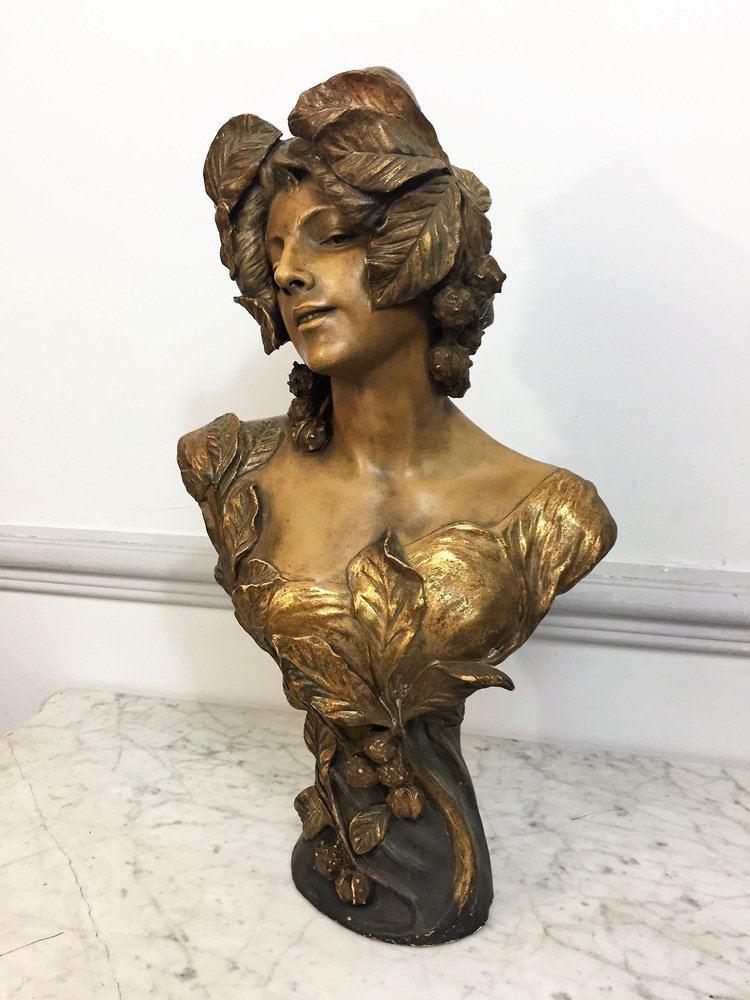 Friedrich Goldscheider, Girl with Flowers Bust, 1900, Terracotta for ...