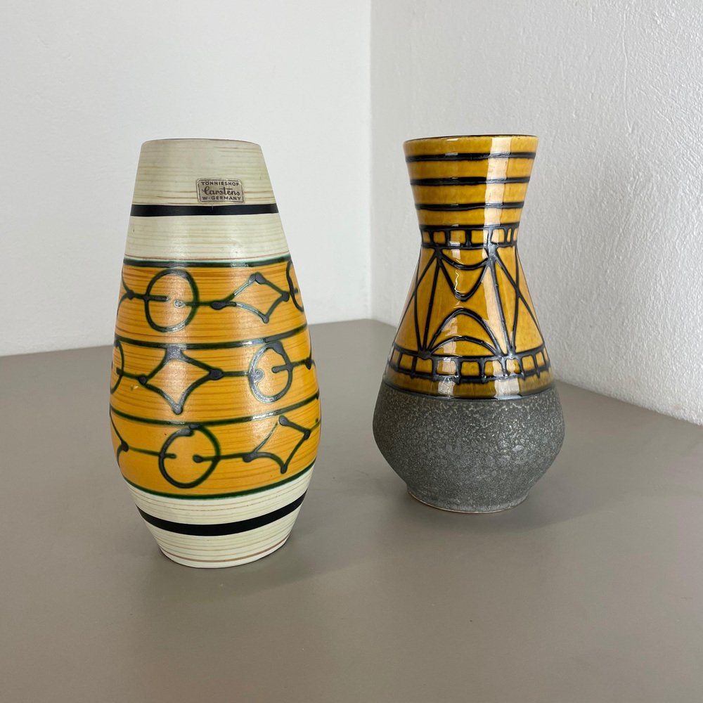 Pottery Fat Lava Vases by Heinz Siery for Carstens Tonnieshof, Germany ...