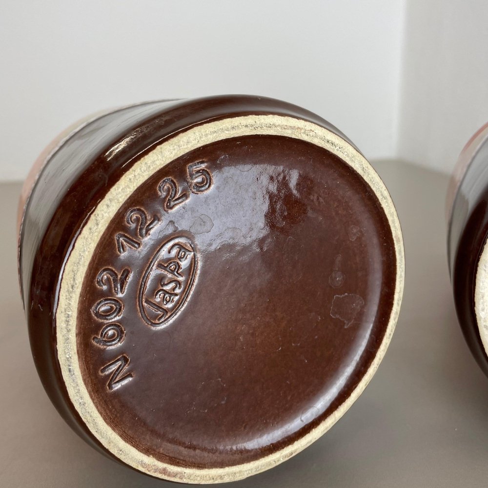 Fat Lava Op Art Pottery Multi-Color Vases attributed to Jasba Ceramics ...