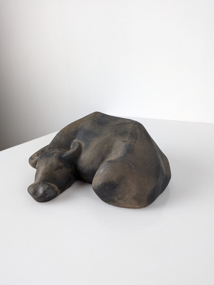 Elena Laverón, Buffalo Resting, 1980s, Ceramic for sale at Pamono