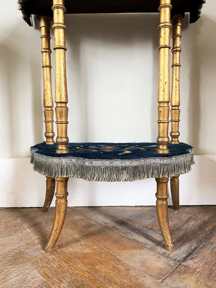 Napoleon III Demi-Lune Console Table in Gilded Wood for sale at Pamono