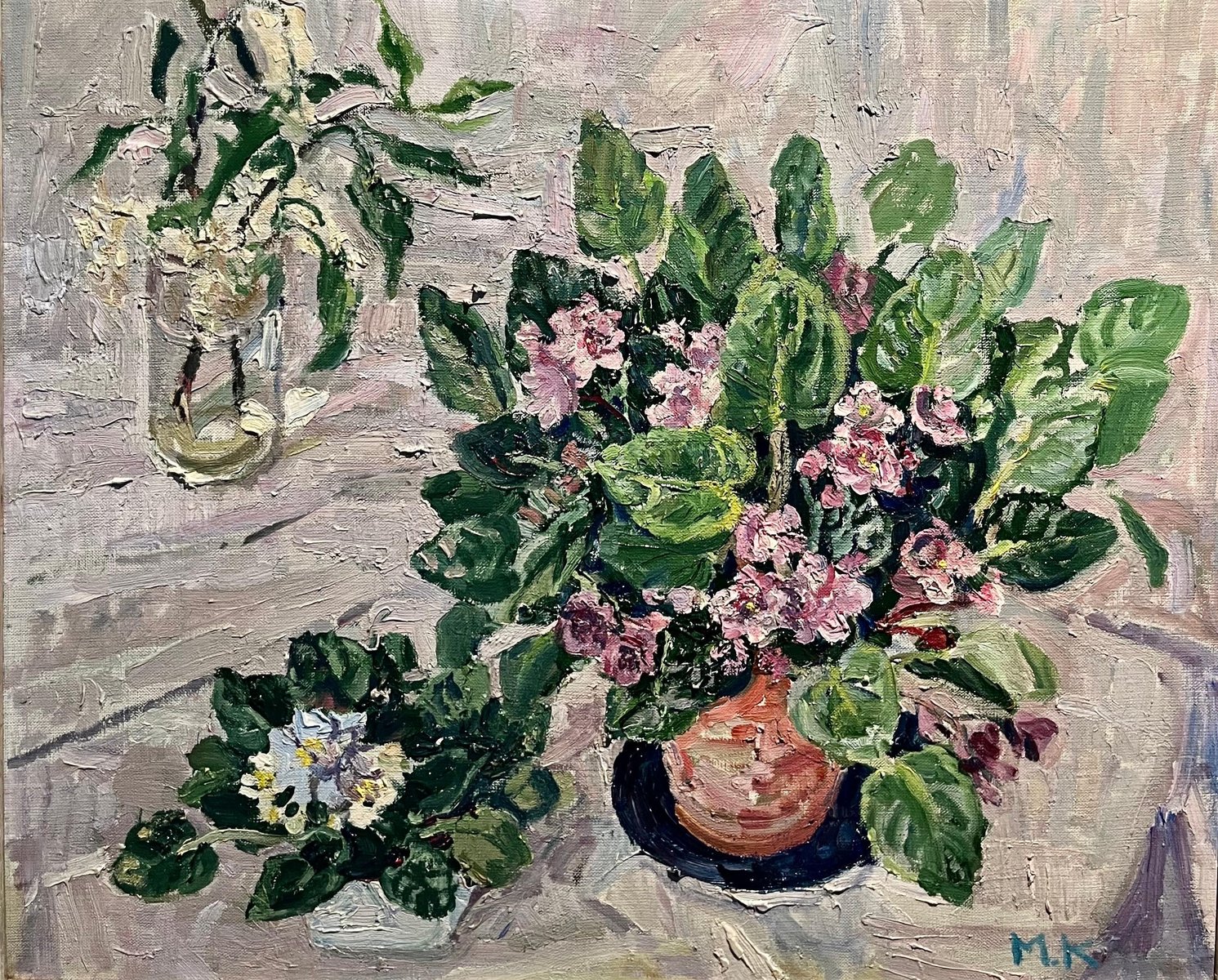 Maya Kopitzeva, Violet Flowers Violets of Thoughts, 1990s, Oil on ...