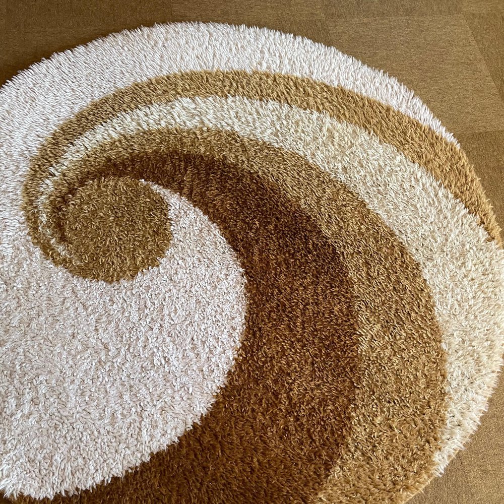 Small Pop Art Psychedelic High Pile Rug attributed to Reichel Rugs ...