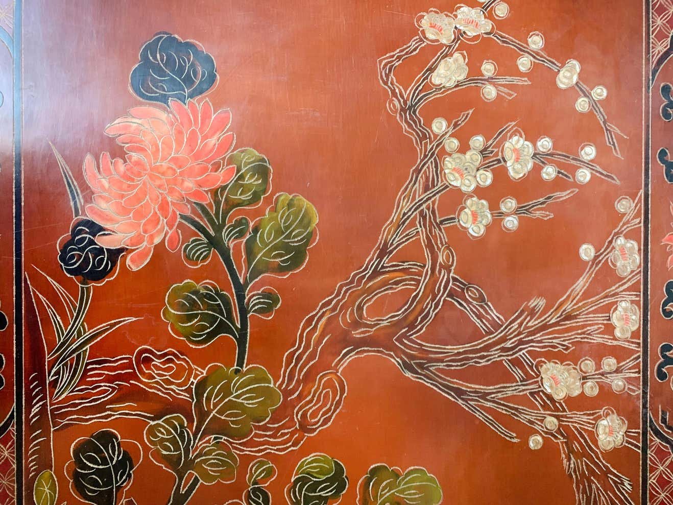 Chinese Red Lacquer Table, 1950s for sale at Pamono