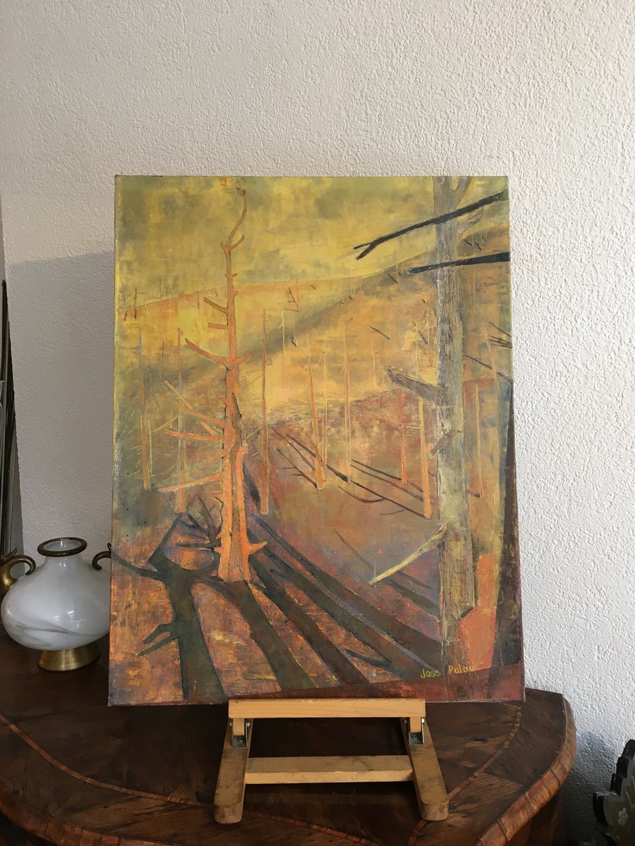 Jose Palou, Imaginary Landscape, 1950s, Oil on Canvas for sale at Pamono