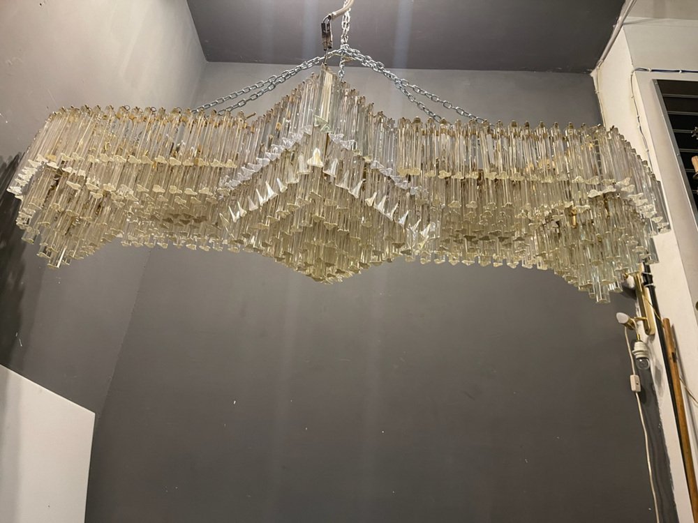 Large Prism Ceiling Light in Murano Glass, 1970s for sale at Pamono