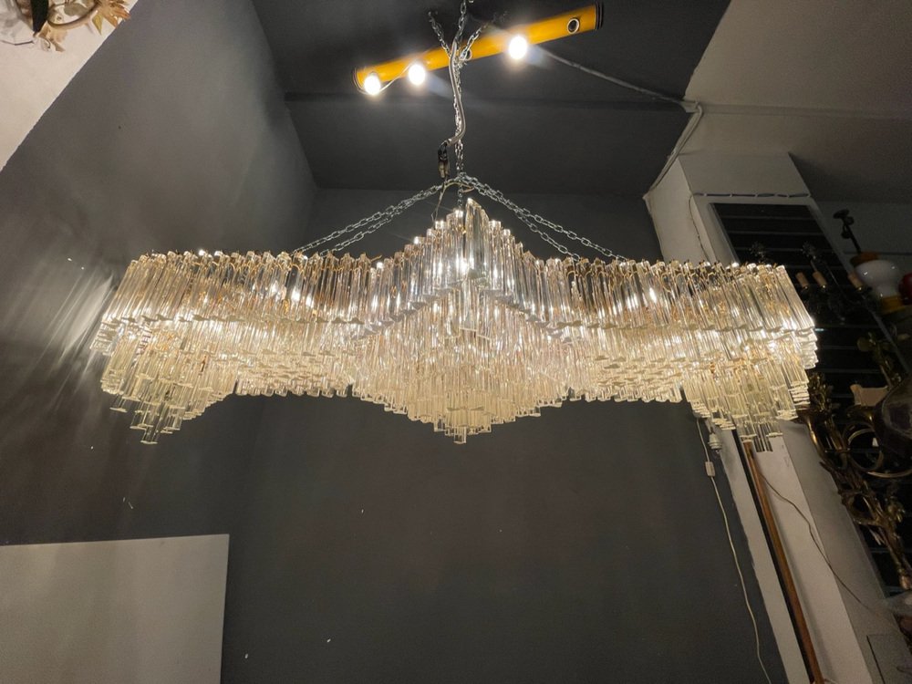 Large Prism Ceiling Light in Murano Glass, 1970s for sale at Pamono