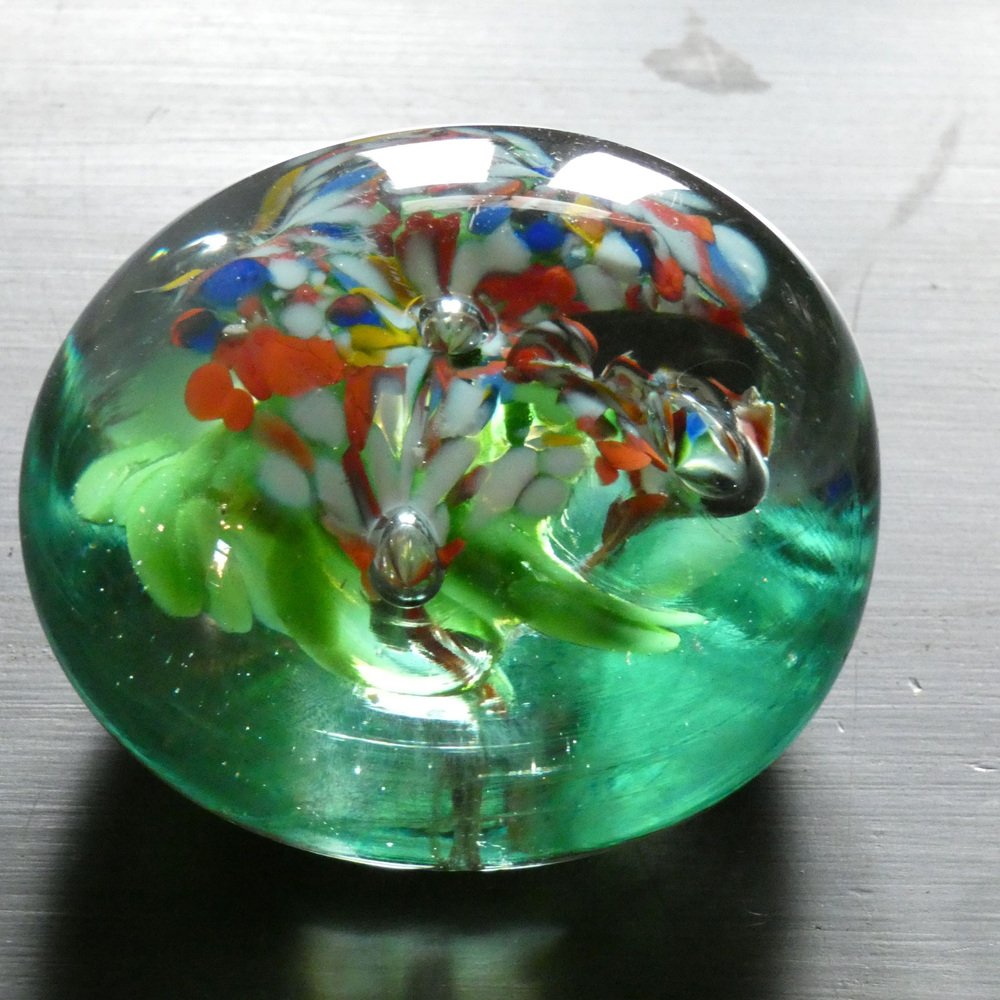 Floral Paperweight in Murano Glass, 1950s for sale at Pamono