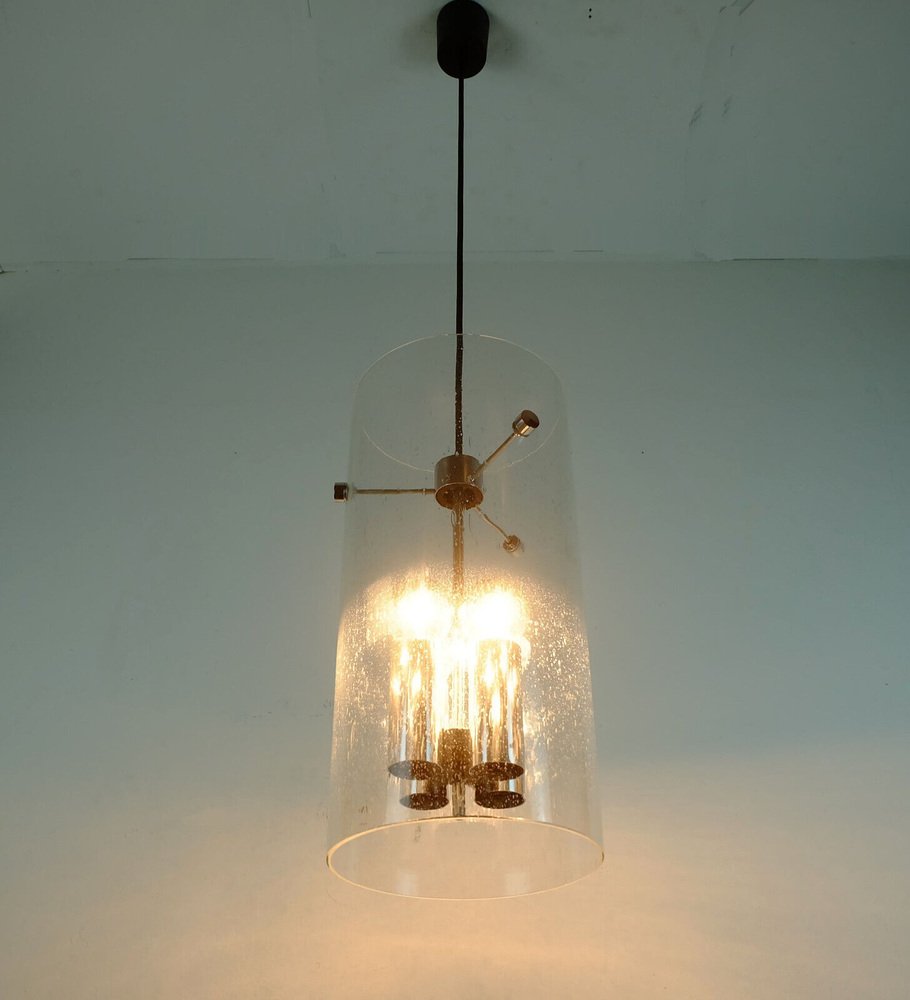 Large Model 4399 Chandelier in Bladder Glass and Chromium from Limburg ...