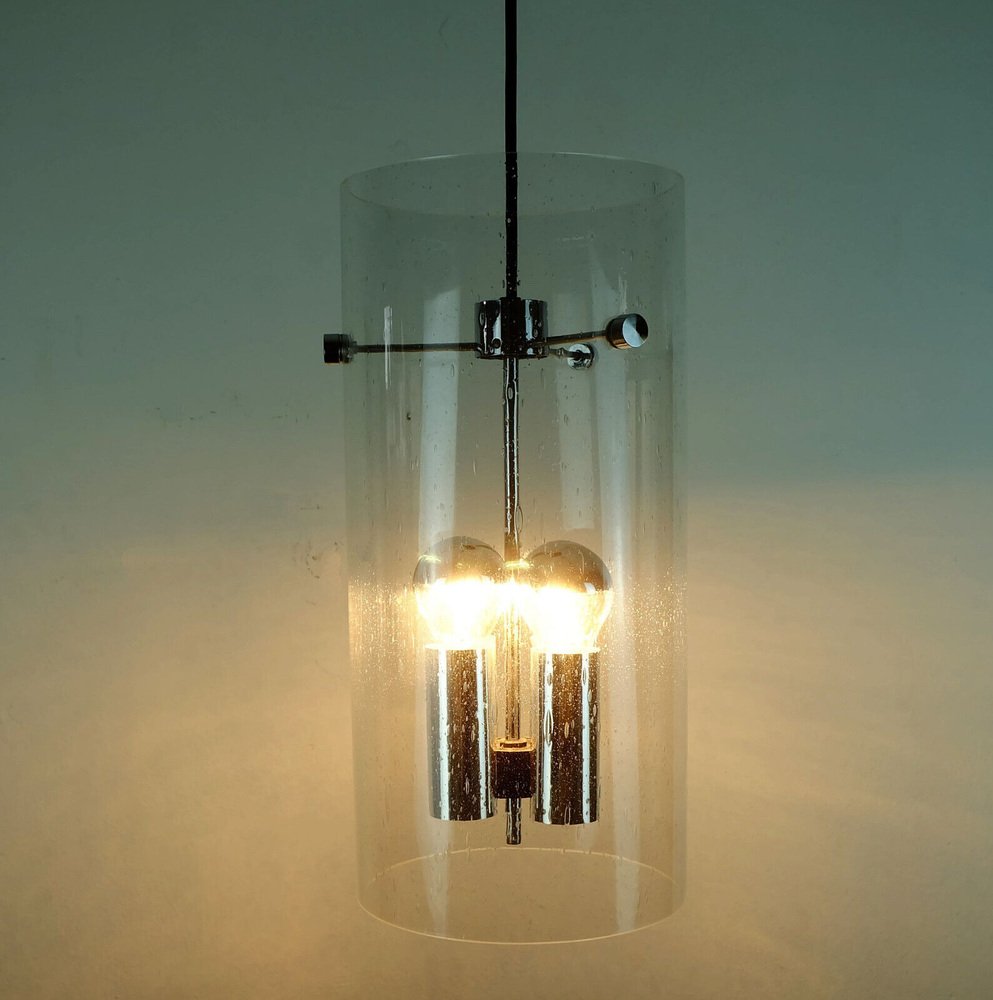Large Model 4399 Chandelier in Bladder Glass and Chromium from Limburg ...