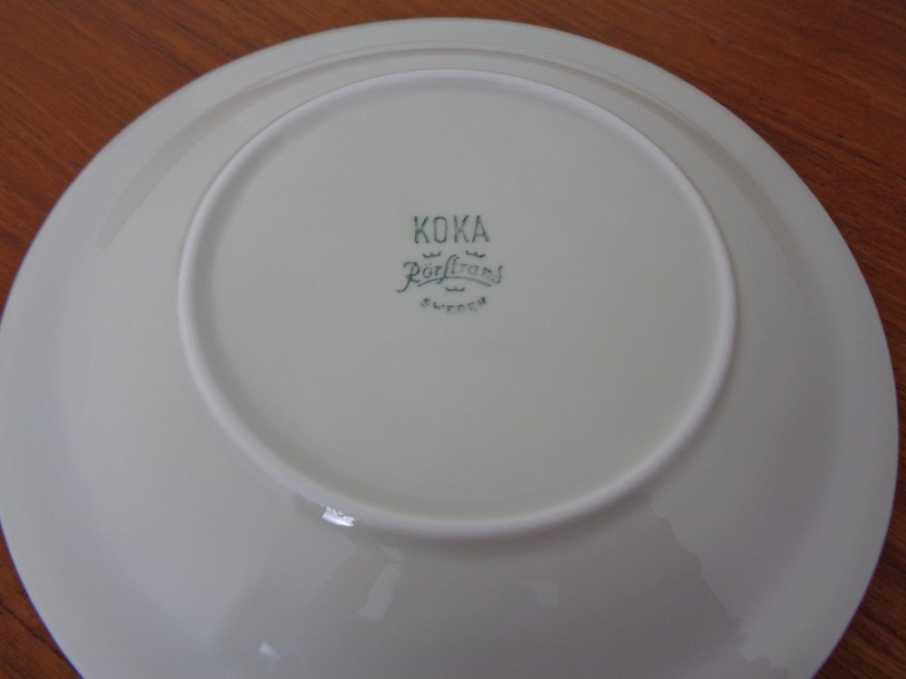 Swedish Stoneware Koka Plates by Hertha Bengtson for Rörstrand, 1960s ...