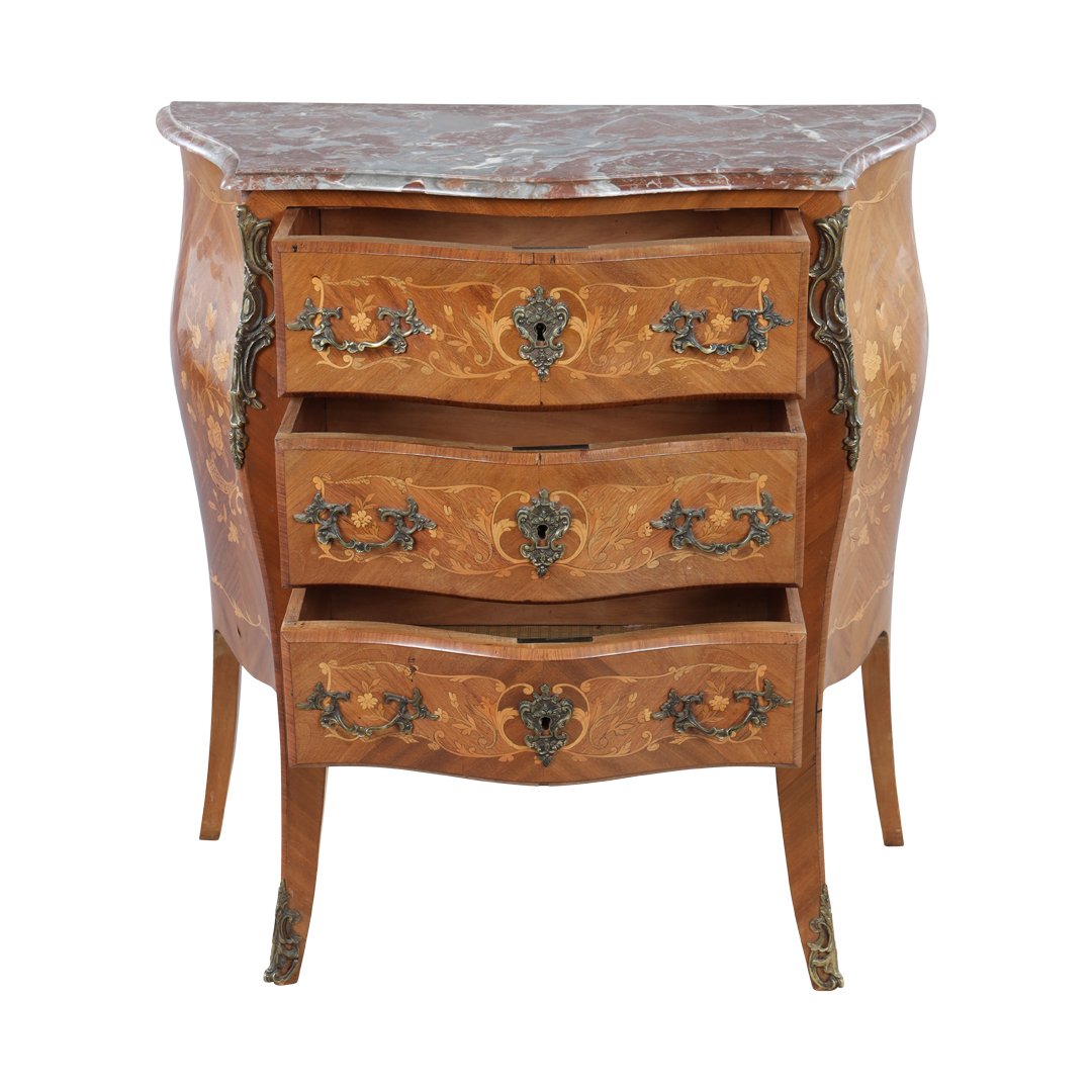 Kommode im Rokoko-Stil mit Marmorplatte bei Pamono kaufen